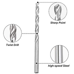 Utoolmart High Speed Steel Straight Shank 2.6mm Diameter Drilling Twist Drill Spiral Drill Bits Set Power Tool 10Pcs