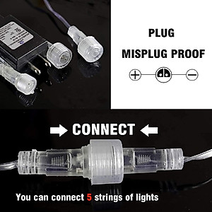 TW SHINE Christmas Meteor Shower Lights Outdoor, 864 LED 12" 24 Tubes Waterproof Christmas Lights Outdoor Plug in, Snow Falling Rain Icicle Xmas Lights Decorations, Blue