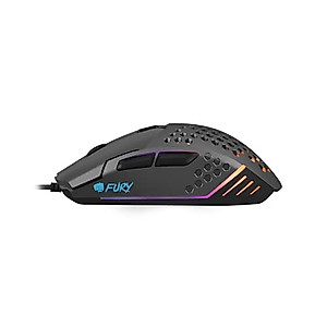 Fury Battler - USB Gaming Mouse, 6400 dpi, 6 Buttons, Optical, RGB Backlight, Lightweight, Black