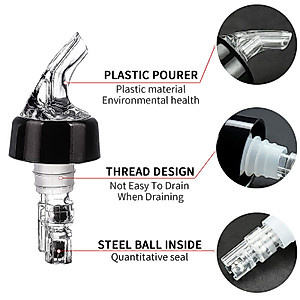 Automatic Measured Bottle Pourer - Pack of 3, 1 oz (30 mL) Quick Shot Spirit Measure Pourer Drinks Wine Cocktail Dispenser Home Bar Tools - PORE0016 (3)