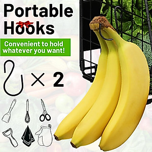 Magnetic Shelf for Fridge with Wood Lid, Fruit Potato and Onion Storage Bins, Pantry Organizers & Storage, Large Container Magnetic Spice Rack for Refrigerator, Kitchen Counter, Cabinet