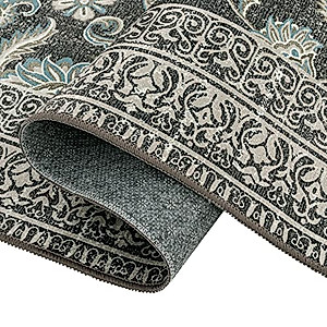 Asrug Floral Luxury Accent Area Rugs Non-Shedding Living Room Bedroom Accent Rug, 3’x5’, Taupe