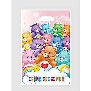 RATHIRA 40 pcs Rainbow Carebear Party Bags Treat Candy Goodie Bags Care Bears Gift Bags Party Supplies for Cute Bears Themed Party Set Bags