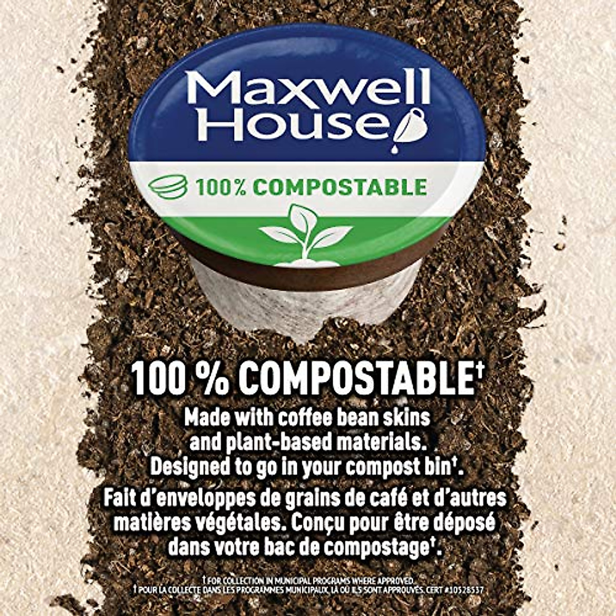Maxwell House Decaf Coffee 100% Compostable Pods, 30 Keurig Pods, {Imported from Canada}