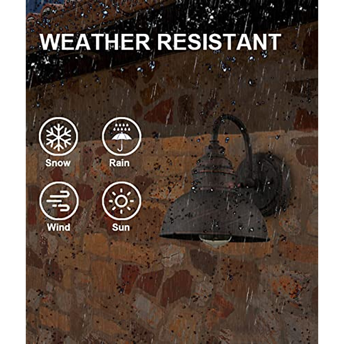 DIRYZON EUL Rustic Gooseneck Wall Sconce Outdoor/Indoor Farmhouse Porch Light 1-Light Barn Bedside Wall Light in Antique Copper Finish for Patio Front Door