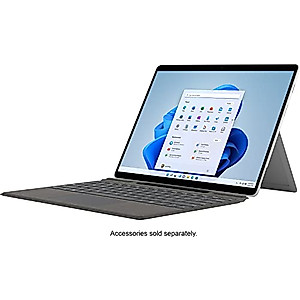 Microsoft Surface Pro X, 13" PixelSense Touchscreen Display, SQ1, 8GB Memory, 256GB Solid State Drive, Qualcomm Adreno 685 GPU, Windows 10 Pro, E8A-00001, Platinum (Renewed)