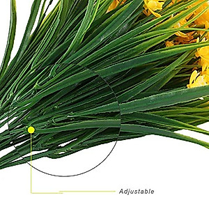 Artificial Flowers, 4 Bundles Outdoor UV Resistant Greenery Shrubs Plants Indoor Outside Hanging Planter Home Garden Decor