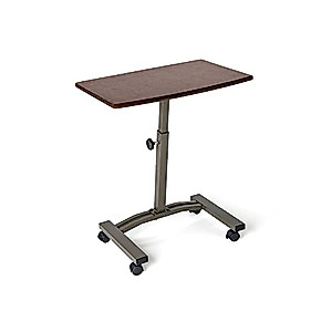 Seville Classics WEB162 Mobile Laptop Computer Desk Cart Height-Adjustable from 20.5" to 33", Slim, Walnut