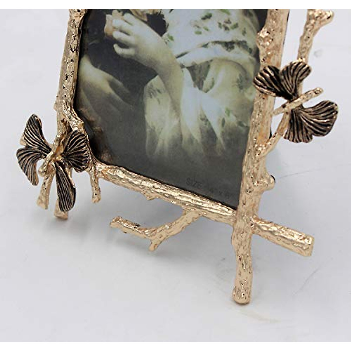 Funerom Metal Frame Picture Frame 4x6 inch Photo Display for Desk (Golden)