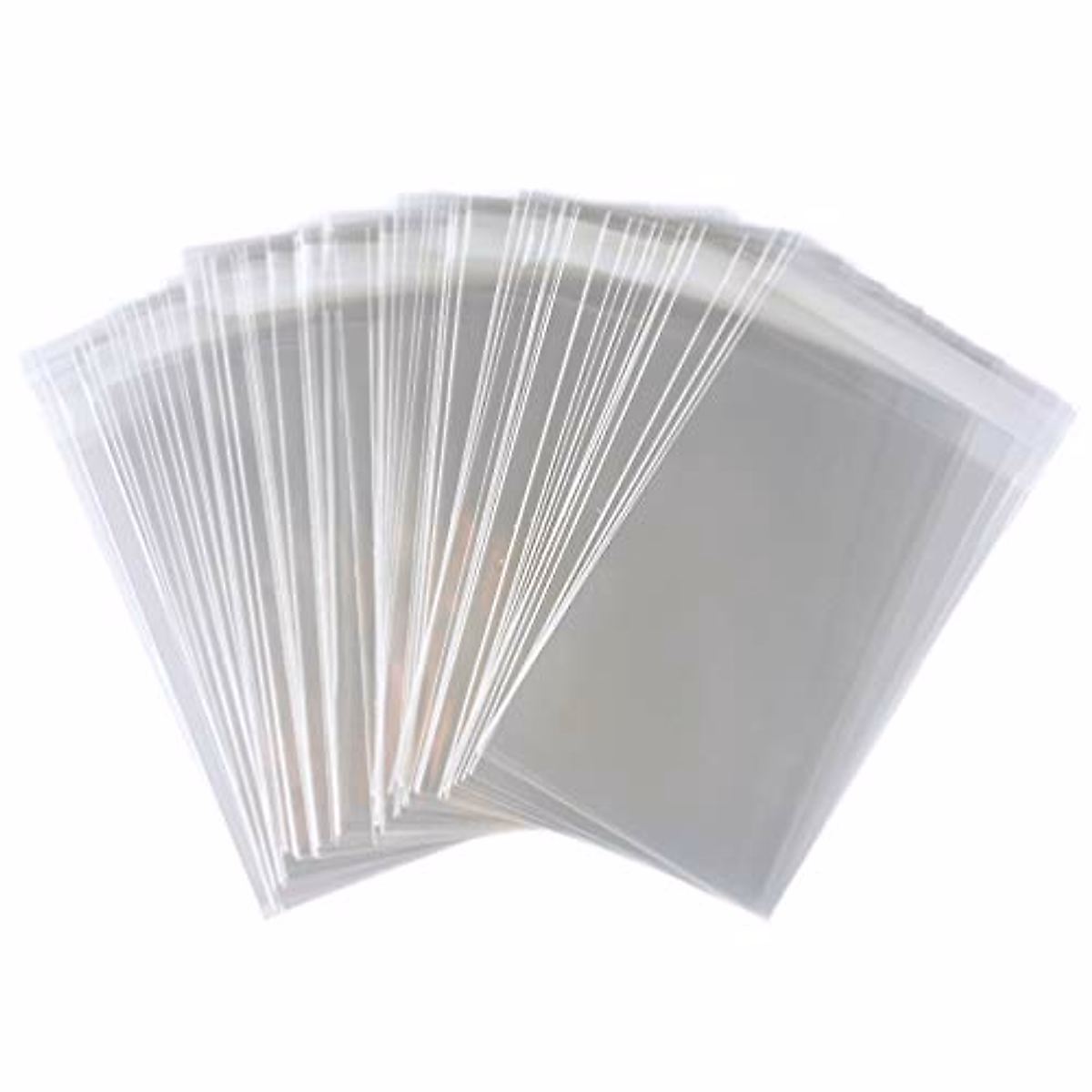 FUNNYARD Self Adhesive Bag 100 PCS 4 x 6 Inch Clear Resealable Cellophane Bags Party Favor Self Sealing Treat Bags for Cookie Bakery Soap
