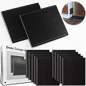 Door Corner Seals Exterior Door jamb Frame Seal Wedge Draft Stopper with Adhesive 10 Pack for Weather Stripping and Draft Protection Foam Corner Seal, Isolation of Noise(Black)