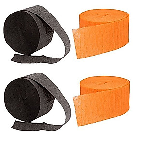 2 Orange Rolls and 2 Black Crepe Streamers
