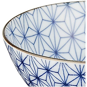 Saikai Pottery 19541 Picture Change Rice Bowl, Old Dyed, Blue, 10.1 fl oz (300 ml)