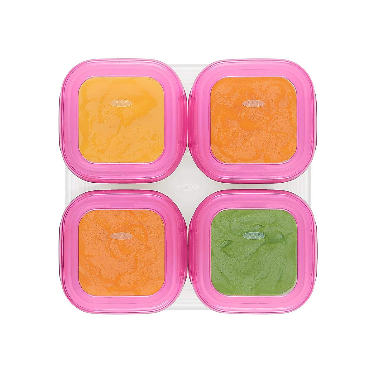 OXO Tot Baby Blocks Freezer Storage Containers, Pink, Set of 10