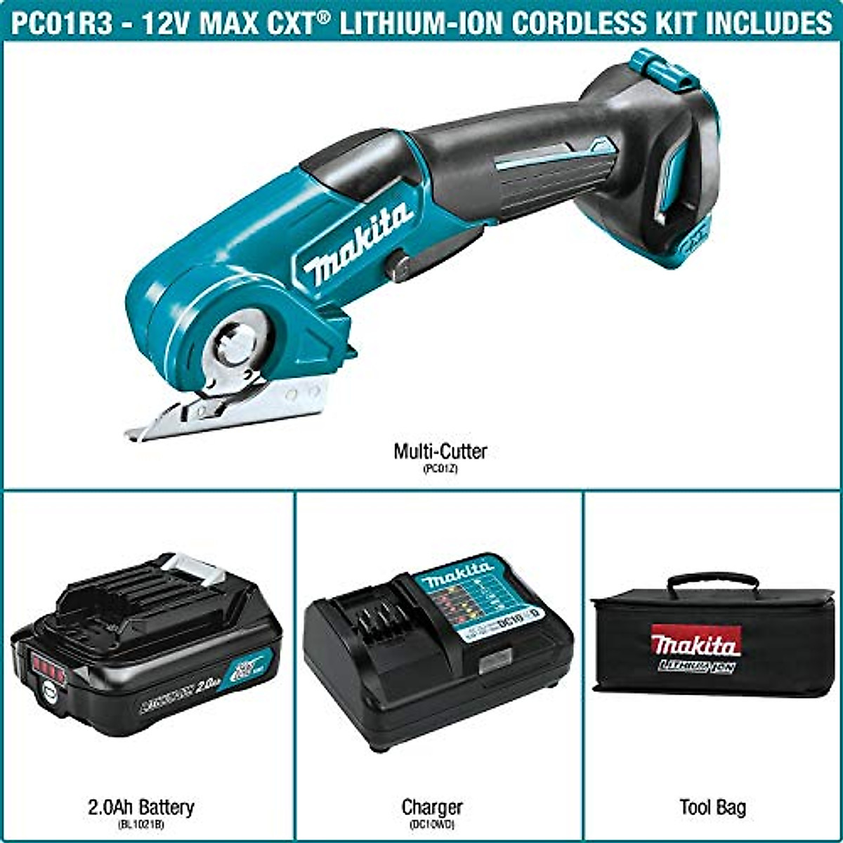 Makita PC01R3 12V max CXT® Lithium-Ion Cordless Multi-Cutter Kit (2.0Ah)
