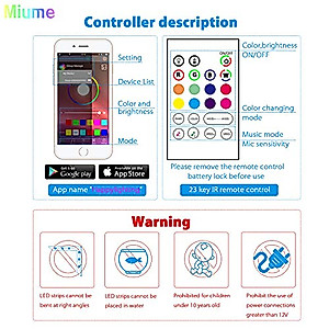 Miume Music tv Led Backlight with 16.4ft LED Strip Lights for 61-80 inch TV,RGB USB Powered TV Led Backlight with APP and Remote Control,TV Led Backlight Kit for Flat Screen TV PC