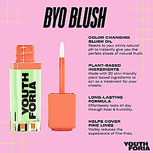 Youthforia BYO Blush, Color Changing Blush Oil, Reacts To Skin’s Natural pH For Your Instant Perfect Shade, Blendable Formula, Vegan & Cruelty-Free