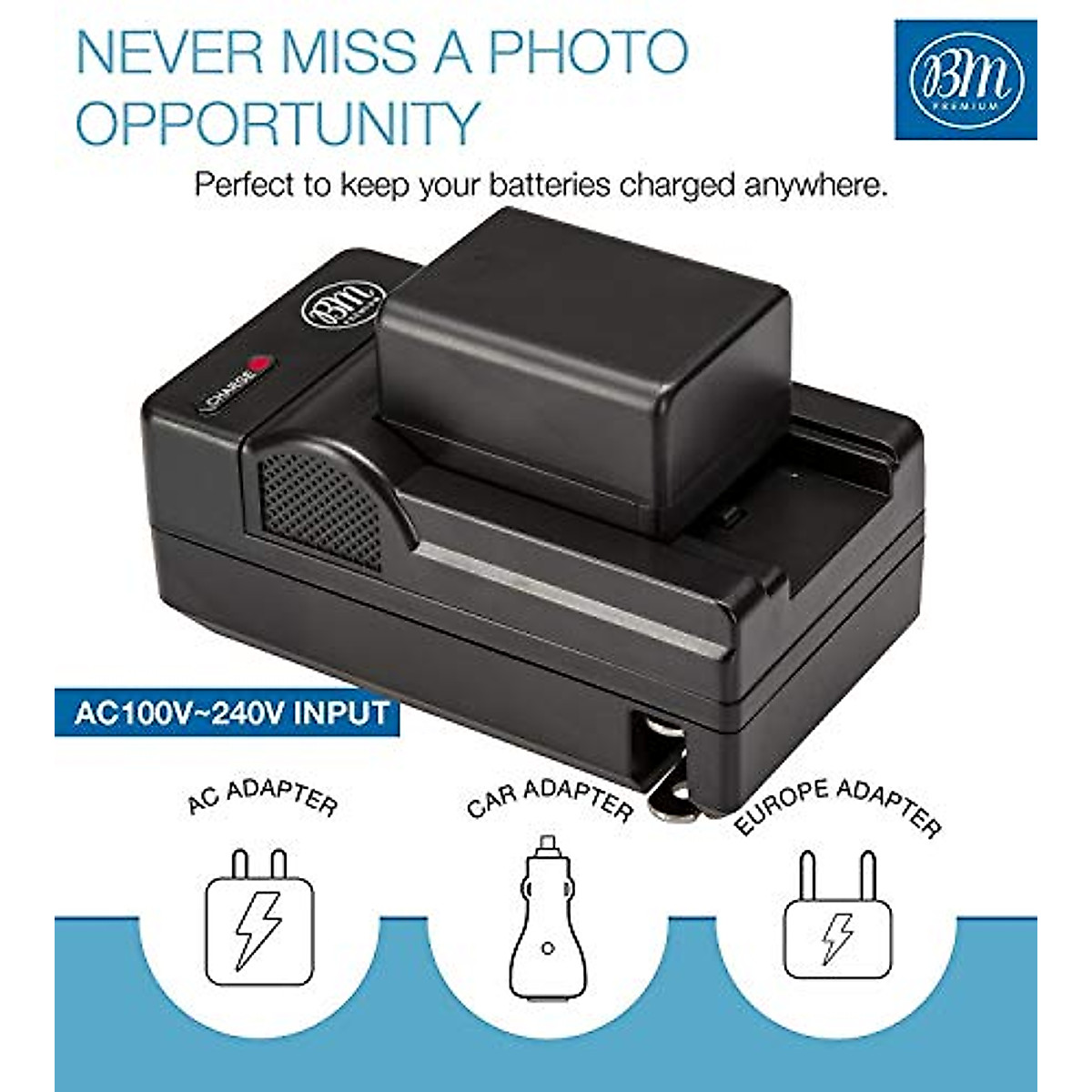 BM Premium BP-718 Battery and Charger for Canon Vixia HFR80, HFR82, HFR800, HFM50, HFM52, HFM500, HFR30, HFR32, HFR300, HFR40, HFR42, HFR400, HFR50, HFR52, HFR500, HFR60, HFR62, HFR600, HFR70, HFR72, HFR700