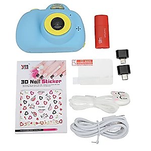 CHICIRIS Children Cartoon Digital Camera, 610mAh Large Capacity 2 Inch Dual Camera Mini Digital Camera for Taking Photo for Video