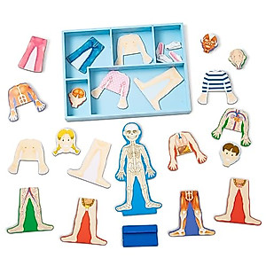 Melissa &amp; Doug Magnetic Human Body Anatomy Play Set With 24 Magnetic Pieces and Storage Tray