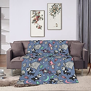 Smilnstore Funny Skull Pattern Throw Blanket 50"x60" Lightweight Plush Flannel Comfy for Couch Sofa Bed