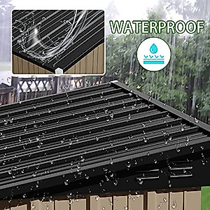 GUNJI 5 x 3 FT Shed Outdoor Storage Shed Metal Garden Shed with Lockable Door Outside Waterproof Tool Shed for Backyard, Patio, Lawn