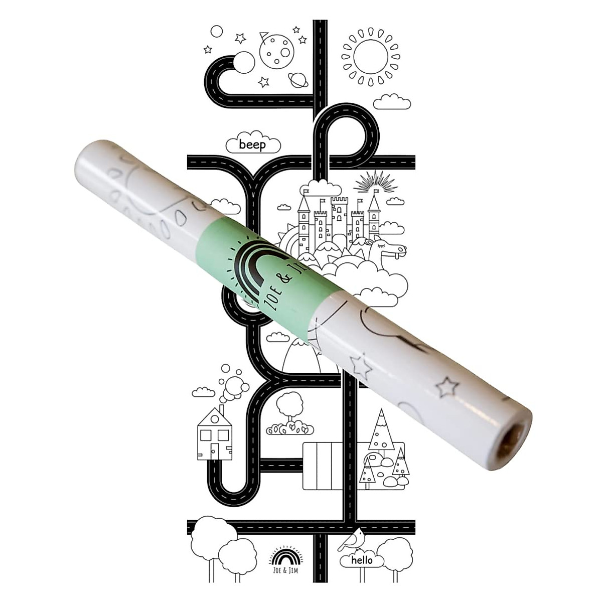 Zoe & Jim Giant Coloring Paper roll for Kids. Large Coloring Roll. 26 feet x 17 inches of Preschool Play Fun. Craft kit roll. Coloring Activity Banner. Toddler Art and Creativity Toys., White