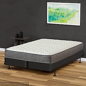 Treaton Wood Split High Profile Traditional 8-inch Fully Assembled Foundation Set-Strong Structure – Luxurious Durable Bedding King Mattress Box Springs – Black