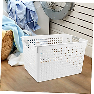 Dirty Clothes Hamper Plastic Organizer Bins Baby Bath Towel Storage Basket White Desktop Plastic Baskets Pp Baby Plastic Laundry Baskets Sundries Storage Holder