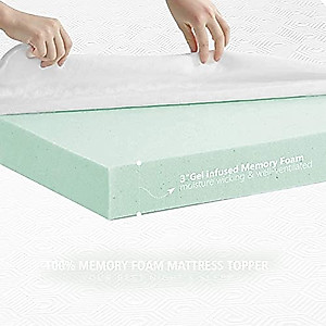LINCELLI 3 Inch Memory Foam Mattress Topper Queen | Select High Density Supportive Memory Foam Pad | Firm Mattress Topper