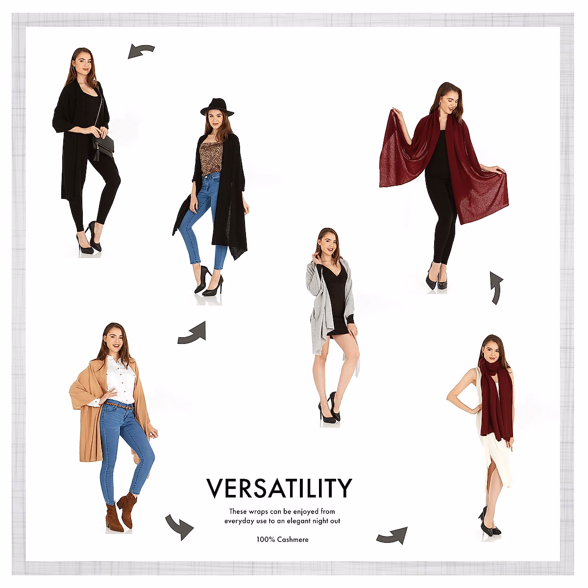 Manio Cashmere 100% Cashmere Knitted Wrap Pashmina Shawl Extra Large Scarf Stole for Women Travel