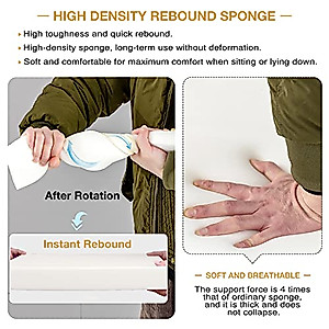 PHUSTJKL Custom Size 30 Colors Bench Cushion, 4 in Thick Upholstery Foam Bay Window Seat Cushion Washable Removable Cover Non Slip Kitchen Dining Cushion Patio Swing Seating Cushion Garden Bench