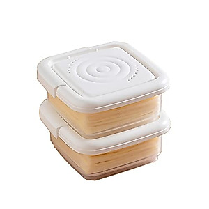 2 Pack-Plastic Cheese Storage Containers with Lids Airtight,Cheese Slice Storage, Keeps Cheese Fresh and Delicious Cheese Container for Fridge (White)