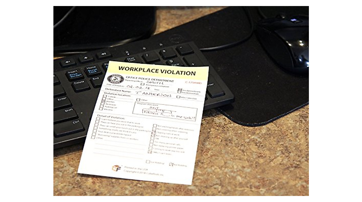 Office Workplace Violation Notice, Funny Workplace Violation Sticky ...