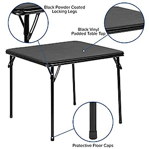 Flash Furniture Mindy Kids Black 5 Piece Folding Table and Chair Set