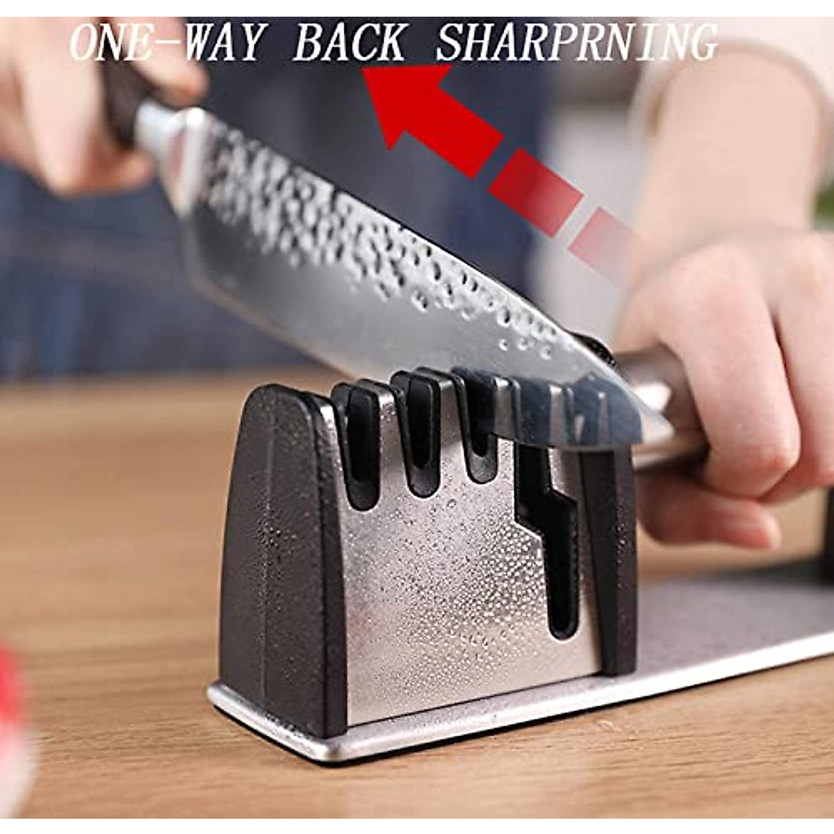 JCHOPE Knife Sharpeners, 4 in 1 Kitchen Blade and Scissors Sharpening Tool, Powerful Professional Chef's Kitchen Knife Accessories, Manual Knife Sharpener