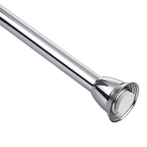 Splash Home Eire Shower Curtain Rod, 42 to 72 Inches Steel Adjustable Tension Curtain Rod - Non-Slip, No Drilling Shower Rods for Bathroom, Chrome