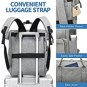 Focdod Laptop Backpack for Women Travel Backpack Nurse Bags for Work 15.6 Inch Computer Daypack Waterproof Backpack with USB Charger for College Teacher Business