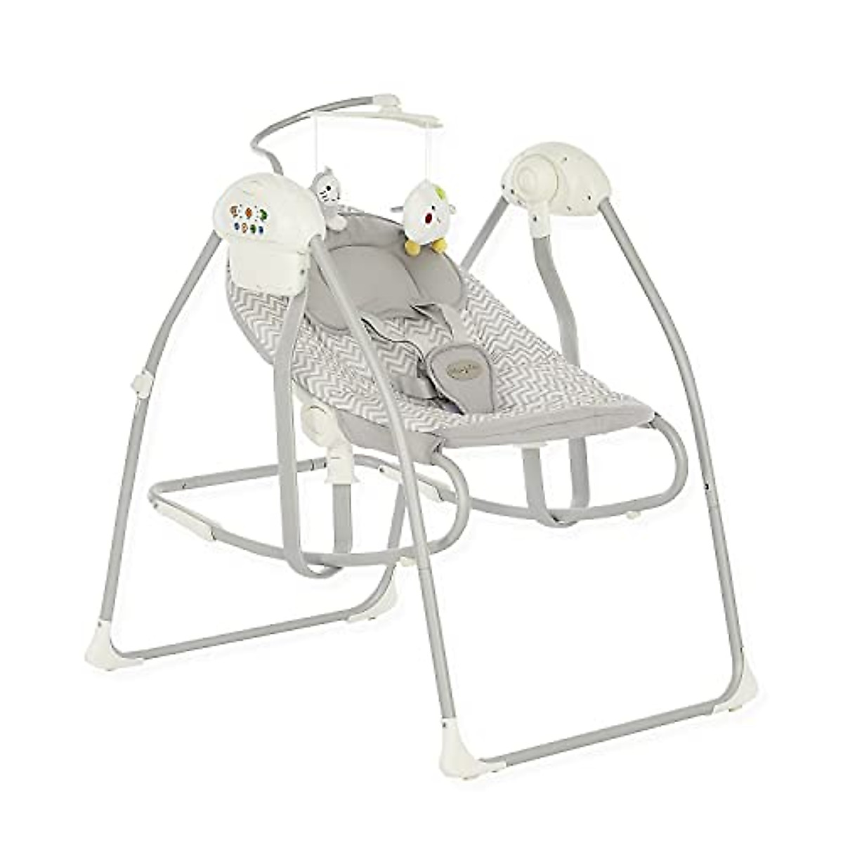 Dream On Me Sway 2in1 Cradling Swing & Rocker, Grey & White