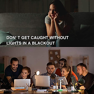 Neporal 4 Pack Emergency-Rechargeable-Light-Bulb, Stay Lights Up When Power Failure, 1200mAh 15W 80W Equivalent LED Light Bulbs for Home, Camping, Tent (E27, with Hook) (Daylight)