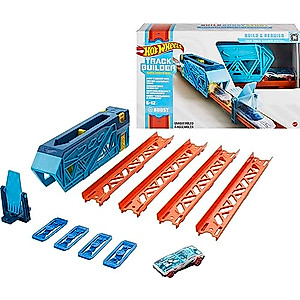 Hot Wheels Track Builder Unlimited Slide & Launch Pack for Kids 6 Years & Older with a 1:64 Scale Hot Wheels Vehicle, Moveable Kicker Booster & 3 Track Pieces that Connect to Other Sets