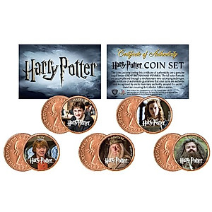 Harry Potter HEROES Colorized UK British Halfpenny 5-Coin Set Licensed
