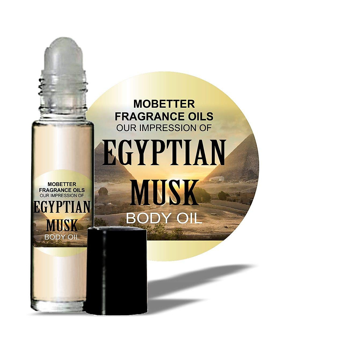 MoBetter Fragrance Oils' Impression of Egyptian Musk Fragrance Body Oil 1/3 oz roll on Glass Bottle