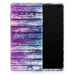 DesignSkinz Pink & Blue Dyed Wood Protective Vinyl Decal Wrap Skin Cover Compatible with The Samsung Galaxy S20 (Screen Trim & Back Glass Skin)