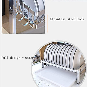 Plate Rack Draining Dish Rack 304 Stainless Steel Dish Drain Rack Kitchen Rack Small Dishware Storage Rack for Kitchen Countertop Pan Plate Holder (Color : A)