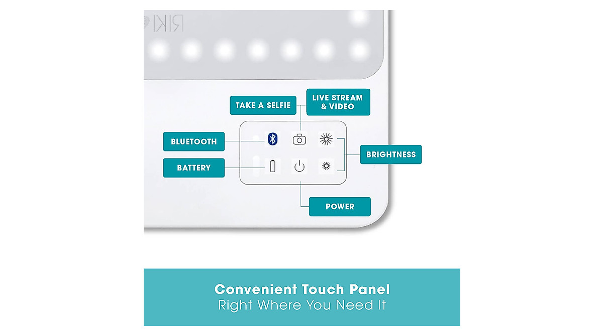 Glamcor Riki Skinny Smart Vanity Mirror with HD LEDs & Bluetooth