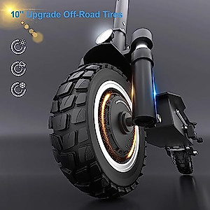 Electric Scooter 2800w Motor, 60 Miles Long Range & 40 MPH Speed, Upgraded 52V 25AH Battery, 10'' Heavy Duty Off-Road Tire, Electric Scooter for Adults