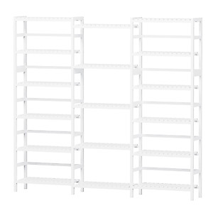 FOTOSOK Triple Wide 6-Tier Bookshelf and Bookcase,Large Freestanding Book Shelf with 17 Open Display Shelves, Tall Bookshelf Plant Flower Shelf Rack Storage Organizer Unit for Living Room, White