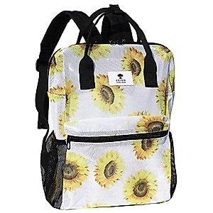 Mesh Backpack Bag See Through Bag College Bookbag Beach Bag Daypack Travel Semi-Transparent Bag for Women and Men (I)