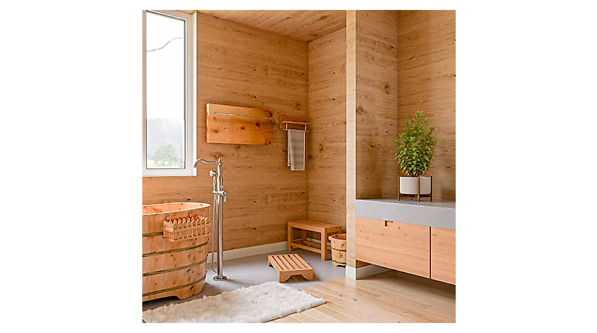ALFI 15-Inch Cedar Wood Foot Soaking Barrel for Home Spa